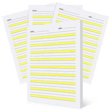 Write Beginner Paper Level 1 Paper Writing Paper with Lines and Yellow ...