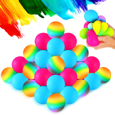 Silipull 24 Pcs Color Changing Stress Balls Bulk, Soft Stress Balls for ...