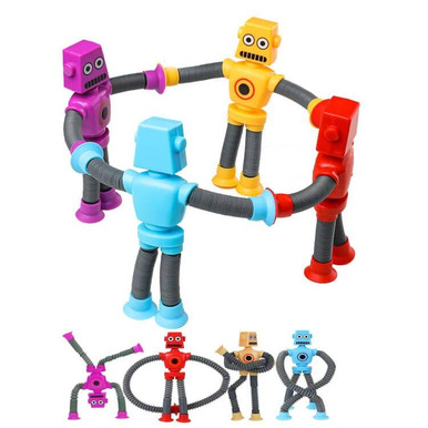 Kicihen 4 Pcs Telescopic Suction Cup Robot Toys, Shape Changing Fidget ...