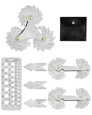 7 PCS Screw Thread Pitch Cutting Gauge Tool Set for Industrial ...