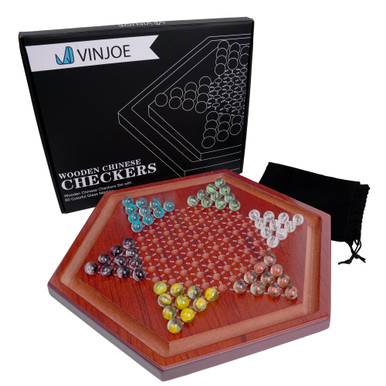 Chinese Checkers 15" Large Wooden Game Board - 16mm 60 Petal-Style ...