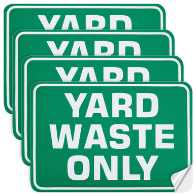CREATCABIN 4Pcs Yard Waste Only Sign Stickers Waterproof Recycle Trash ...