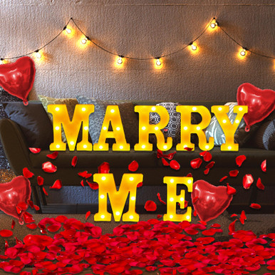 WUEURU Marry Me Sign Proposal Decorations, Marry Me Light Up Letters ...