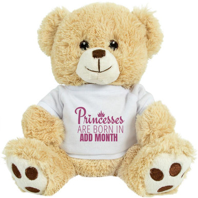 Custom Birthday Princess Born: 10 Inch Teddy Bear Stuffed Animal ...