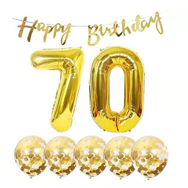 Chaungfu 70th Birthday Decoration Happy Banner Balloons 70 Years Old ...