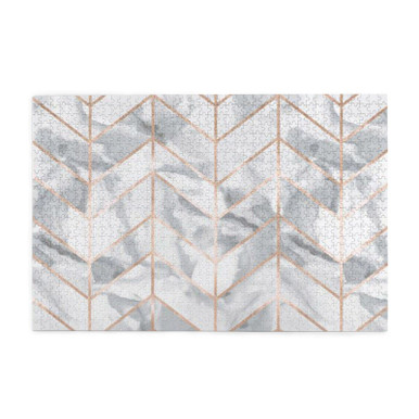 FHDA Marble Herringbone Rose Gold Gilt Design 1000 Pieces Jigsaw Puzzle ...