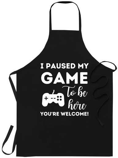 Game Gamer Black Apron - I Paused My Game to Be Here Gamer Gaming boys ...
