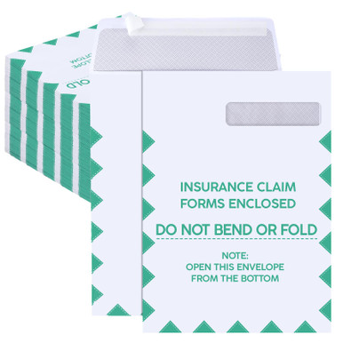 Gueevin 100 Pcs CMS 1500 Claim Forms Envelopes Large Security Window ...