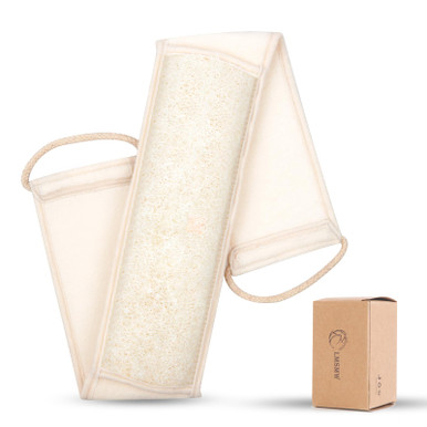 Natural Exfoliating Loofah Back Scrubber for Shower Bath - Long Handle ...
