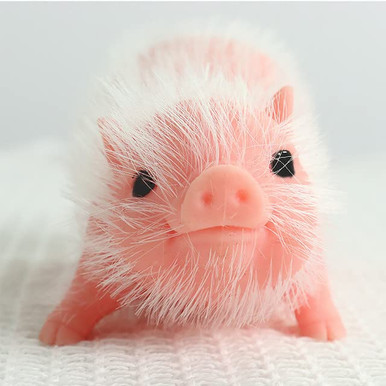 Linkkot Silicone Pet Pig 4 Inch Mini Realistic Silicone Piglet White ...