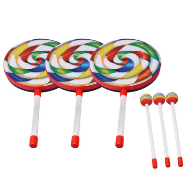 BQLZR Round Percussion Hand Drums 7.87 Inch Dia Colorful w/Mallet for ...