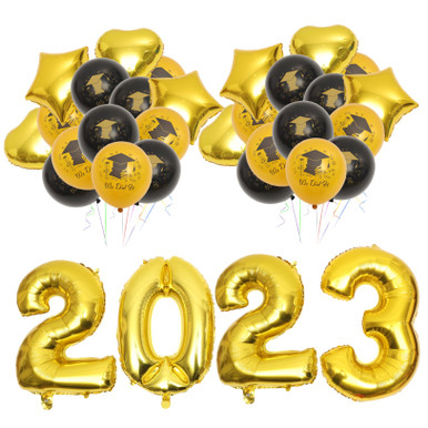 Holibanna 1 Set 2023 Graduation Balloons Blue Outfit Balloons Pink ...