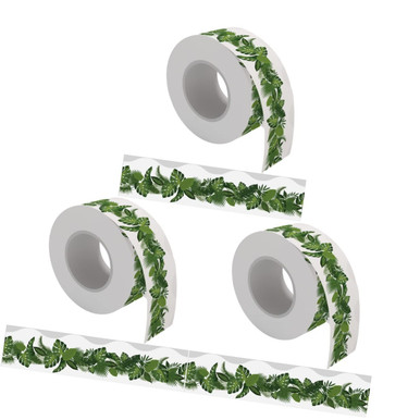 Operitacx 3 Rolls Leaves Border Sticker Tropical Leaves Border Summer ...