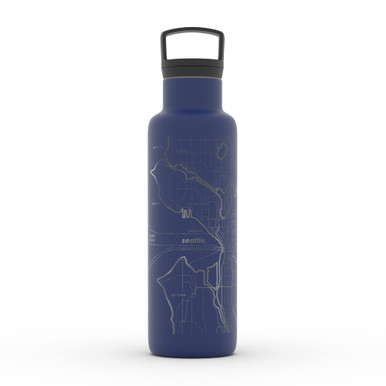Well Told Engraved Seattle Washington Map Insulated Water Bottle ...