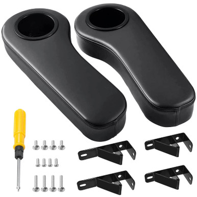 LEAPGOMAX No Drilling Golf Cart Armrest with Cup Holder for Rear Seat ...