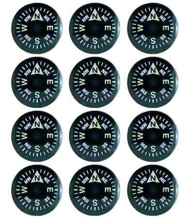 Sun Company 895-A 14mm Luminous Compass Capsules - Pack of 12 Compasses ...
