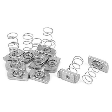 uxcell M8 x 6mm Unistrut Type Zinc Plated Long Spring Channel Nuts 10 ...