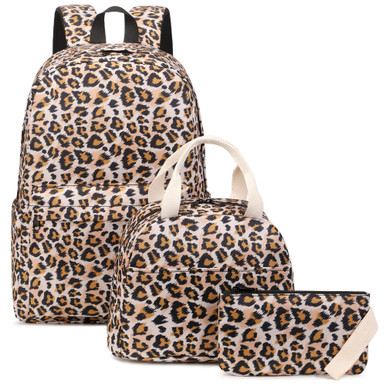 Kouxunt Leopard Girls School Backpacks for Kids Teens, 3-in-1 School ...