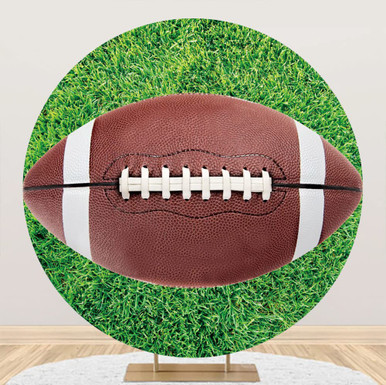 Canessioa 7.2x7.2ft American Football Round Backdrop Green Grass Sports ...
