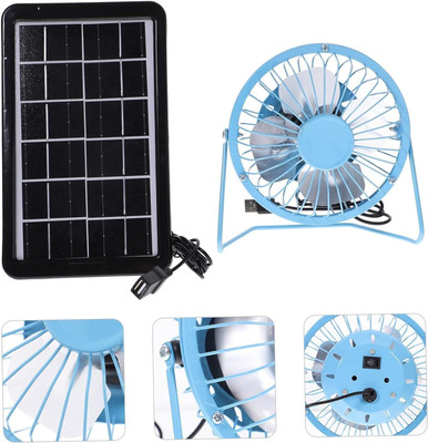 1 Set solar fan mini fans portable fan portable plastic charger plates ...