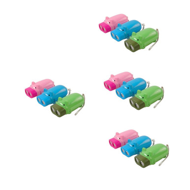 Uonlytech 12 Pcs Portable Electric Torch Hand Crank Flashlight Aniaml ...
