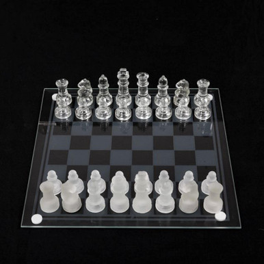 Crystal Glass Chess Set Acrylic Chess Board with Glass Chess Pieces ...