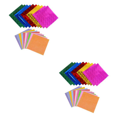 Tofficu 200 Pcs Origami Space Folding Paper Diy Handcraft Paper Colored ...