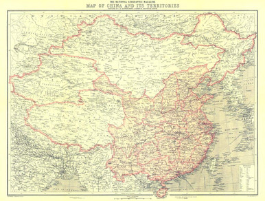 National Geographic: China and Its Territories 1912 - Historic Wall Map ...