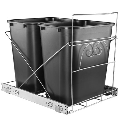 Pektiftn Double Pull Out Trash Can Under Cabinet, Under Sink Trash Can ...