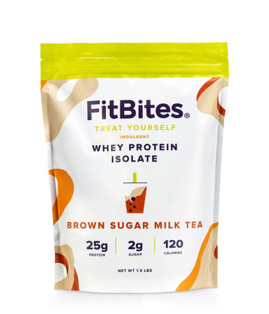 FitBites Boba Tea Protein Whey Protein Isolate (Brown Sugar Milk Tea ...