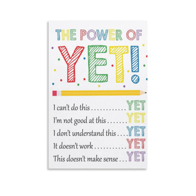 The Power of Yet Poster Motivational Wall Art Growth Mindset Canvas Art ...
