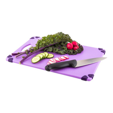 Restaurantware 12"x18" Purple Durable Plastic Cutting Board-Rubber ...