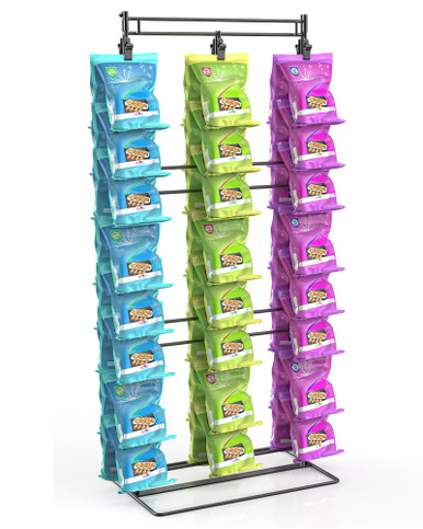 Eazy2hD Upgraded Potato Chip Rack Display with 54 Clips, 3-Row Chip ...