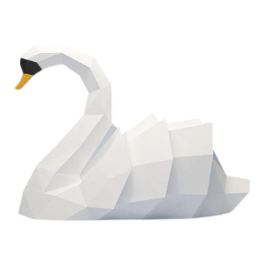 WLL-DP 3D White Swan Shape Paper Model Creative Paper Sculpture ...