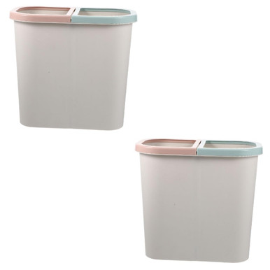 Didiseaon 2pcs Sorting Trash Can 2 Compartment Rubbish Can Dual Sided ...