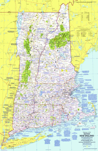 National Geographic: Western New England 1975 - Historic Wall Map ...