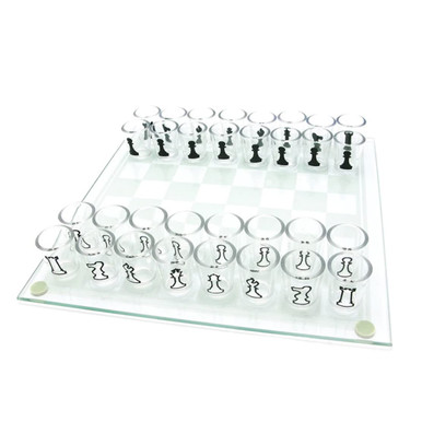 Glass Chess Set Chess and Wine Cup Game Shot Drinking Glass Chess Set ...