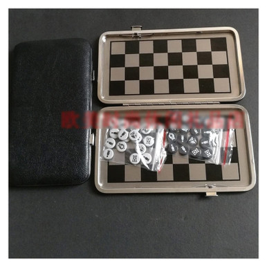 Portable chess sets Magnetic Metal Chess Set Mini Aluminum Or Leather ...