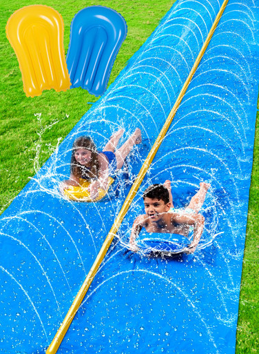 Sloosh Huge Water Slide, 30ft x 6ft Heavy Duty Lawn Water Slide with ...