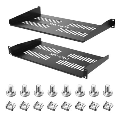 MT-VIKI 2-Pc 19 inch Rack Shelf, 1U Server Rack Shelf 10" Deep ...