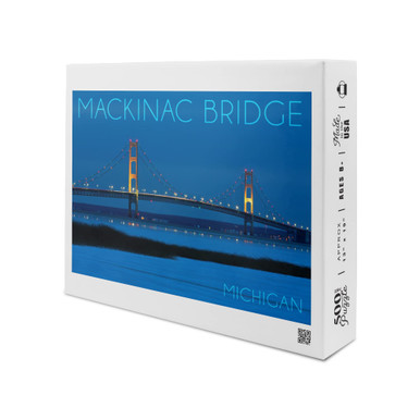Mackinac Bridge, Michigan, Blue Hour (19x27 inches, Premium 500 Piece ...
