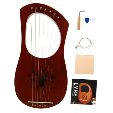 FUNOMOCYA 1 Set 7-note Lyre Lyres Harp Strings Lyre Harp 16 Strings 7 ...