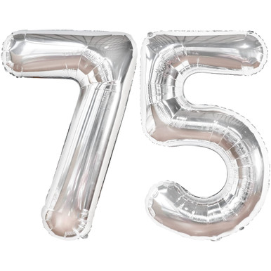 KatchOn, Giant Silver 75 Balloon Numbers - 40 Inch | 75 Number Balloons ...