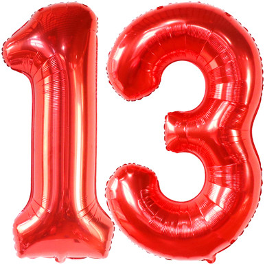 KatchOn, Giant Red 13 Balloon Numbers - 40 Inch | Red Number 13 Balloon ...