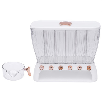 Oiveinya Dry Food Dispenser,Wall Mounted 6 Grid Cereal Dispenser with ...