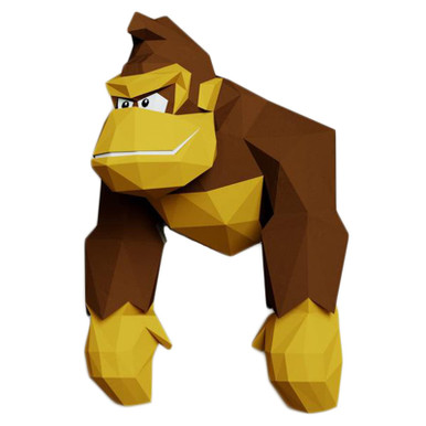 WLL-DP 3D King Kong Paper Sculpture Handmade Game Geometric Wall ...