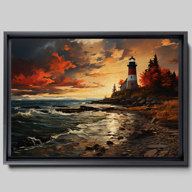 Lighthouse Wall Art, Coastal Teal Picture Ocean Seascape, Canvas Prints ...