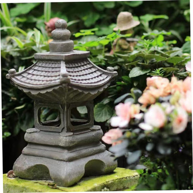 Naisicore Solar Pagoda Lantern, 13.4inch Resin Japanese Pagoda Statues ...