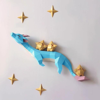 CSTAL Happy Flying Dragon 3D Paper Model, DIY Paper Sculpture Craft ...