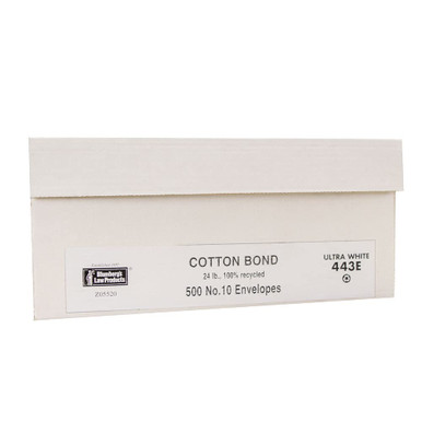 Business Envelopes, Number 10 Size, 24 lb., 25% Cotton Bond, 500 per ...